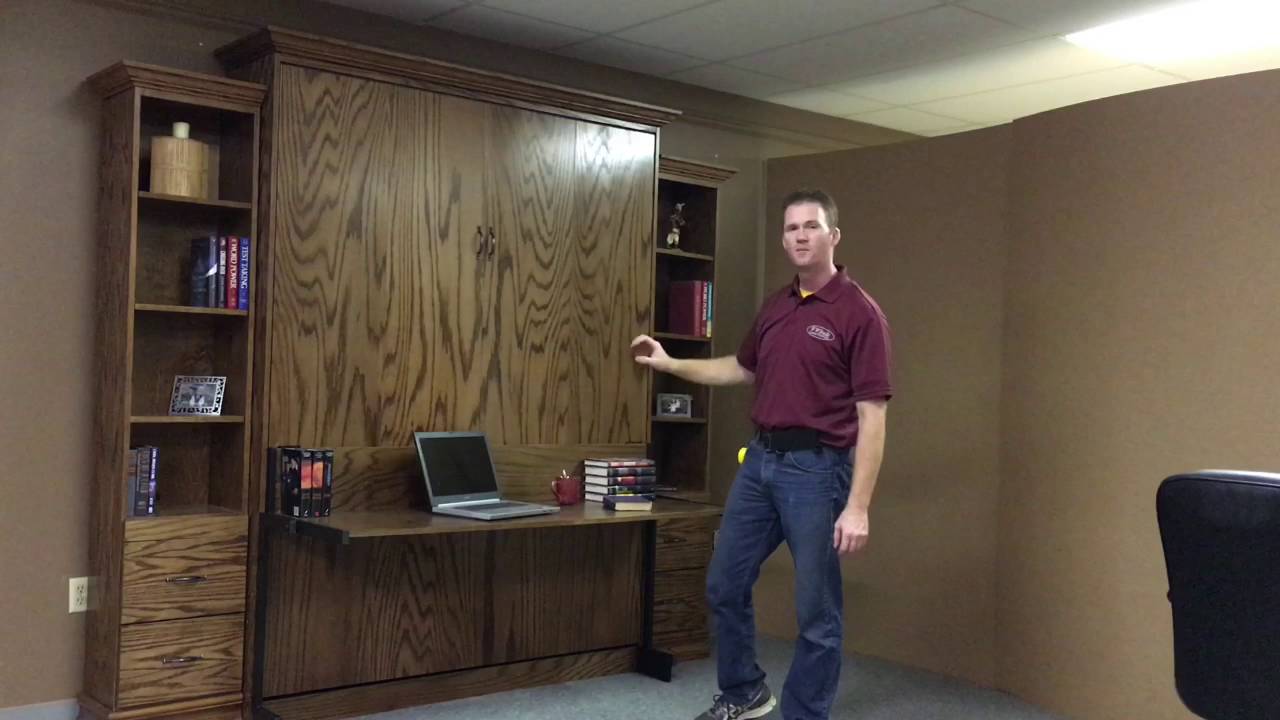 Alpha Murphy Bed With Stay Level Desk - YouTube