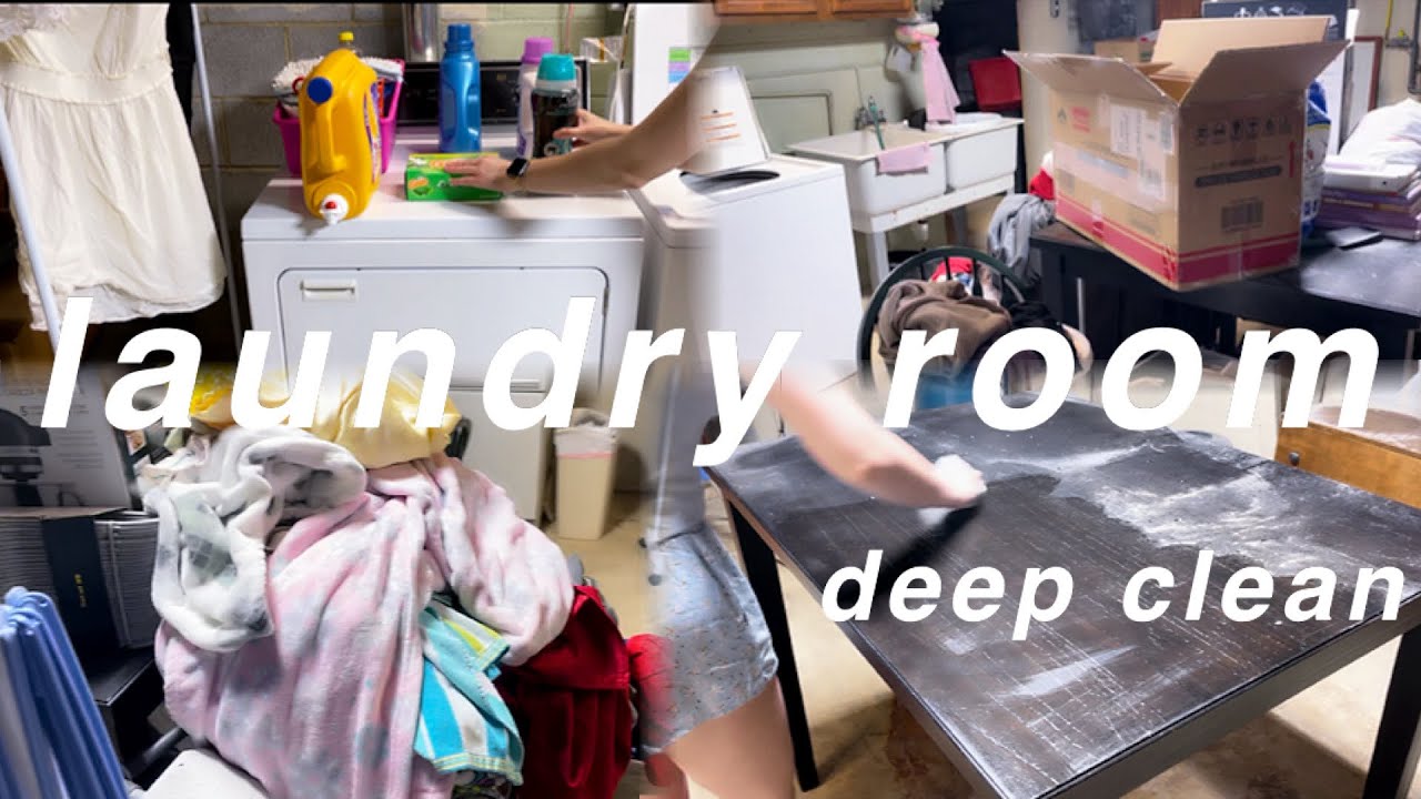 Satisfying Deep Clean | cleaning & organizing my Mom’s laundry room ...