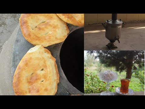 Vlog.Doģma əziz kənd evimizden gözəl bir gün😊Tendir çöreyi.Quzu kababı,samovar çayı.