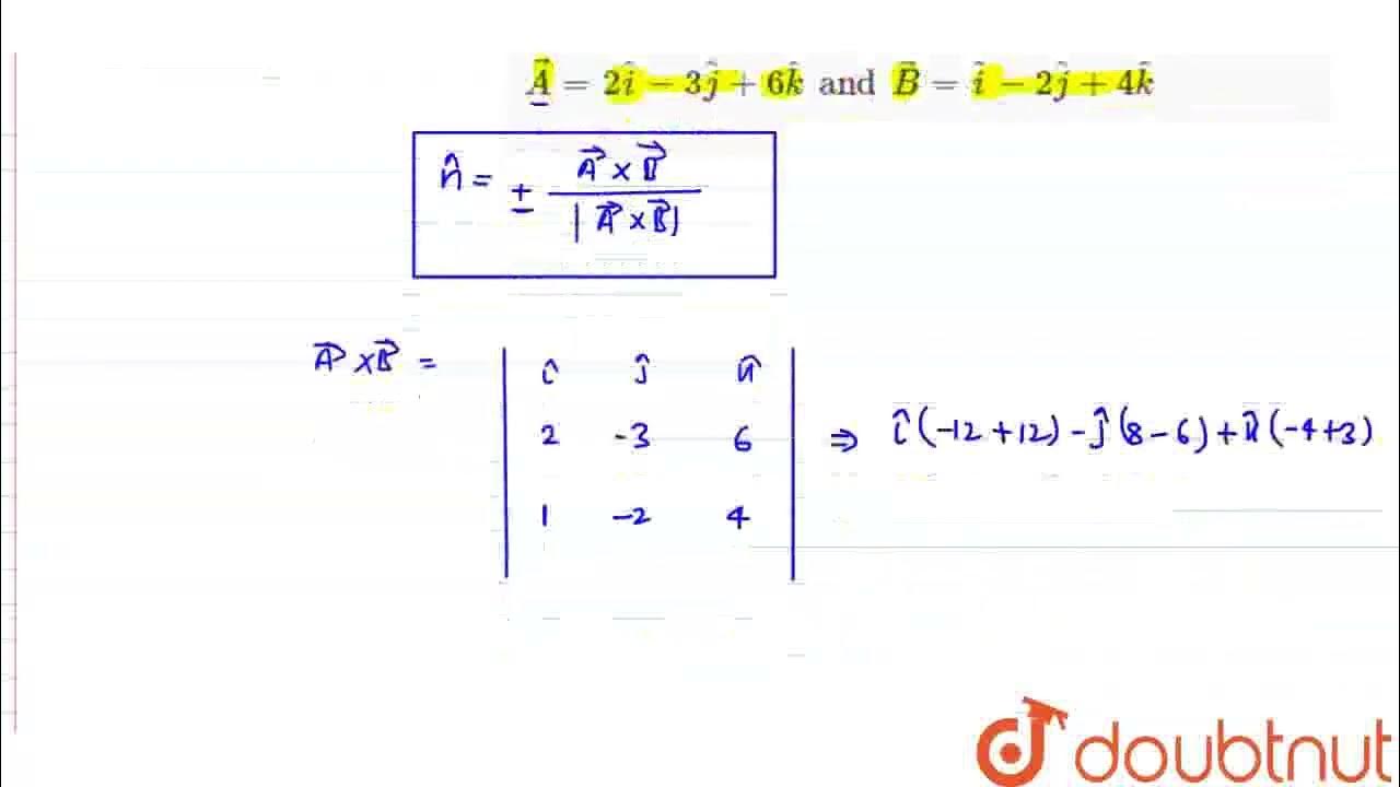 Determine a unit vector perpendicular to both the vectors vecA=2hati ...