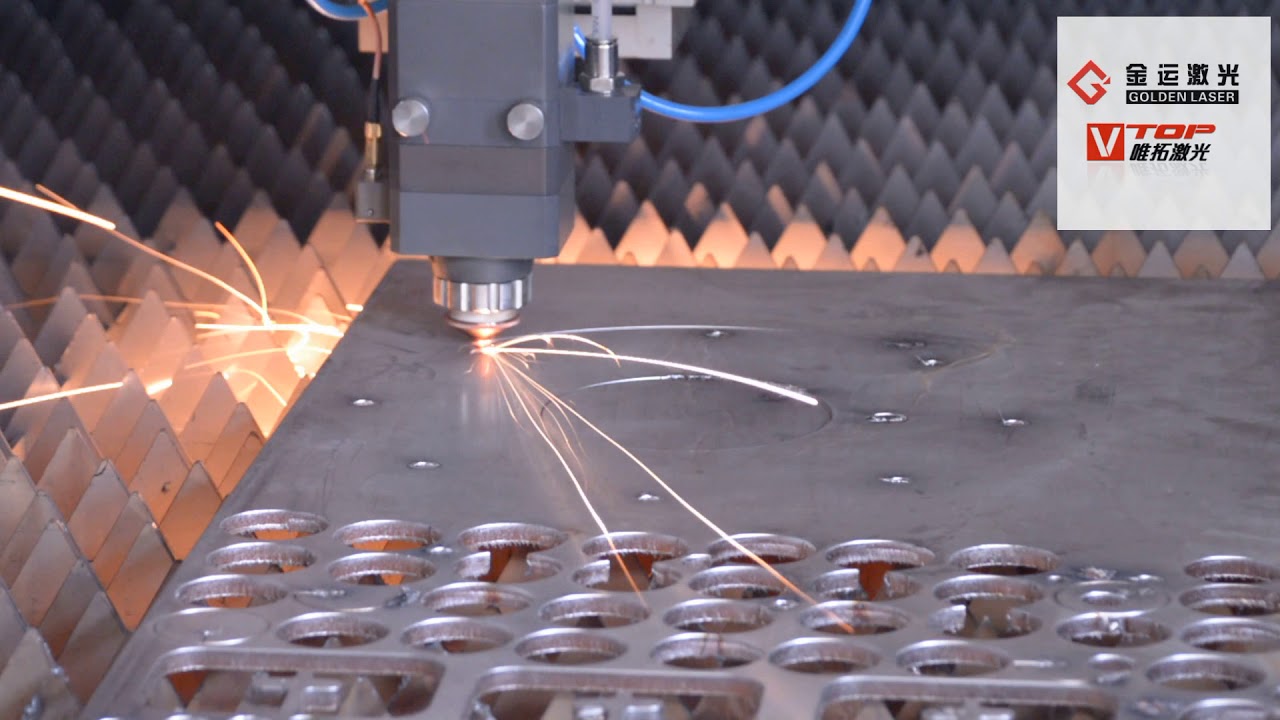 Golden Laser Vtop 8mm stainless steel fiber laser cutting machine - YouTube