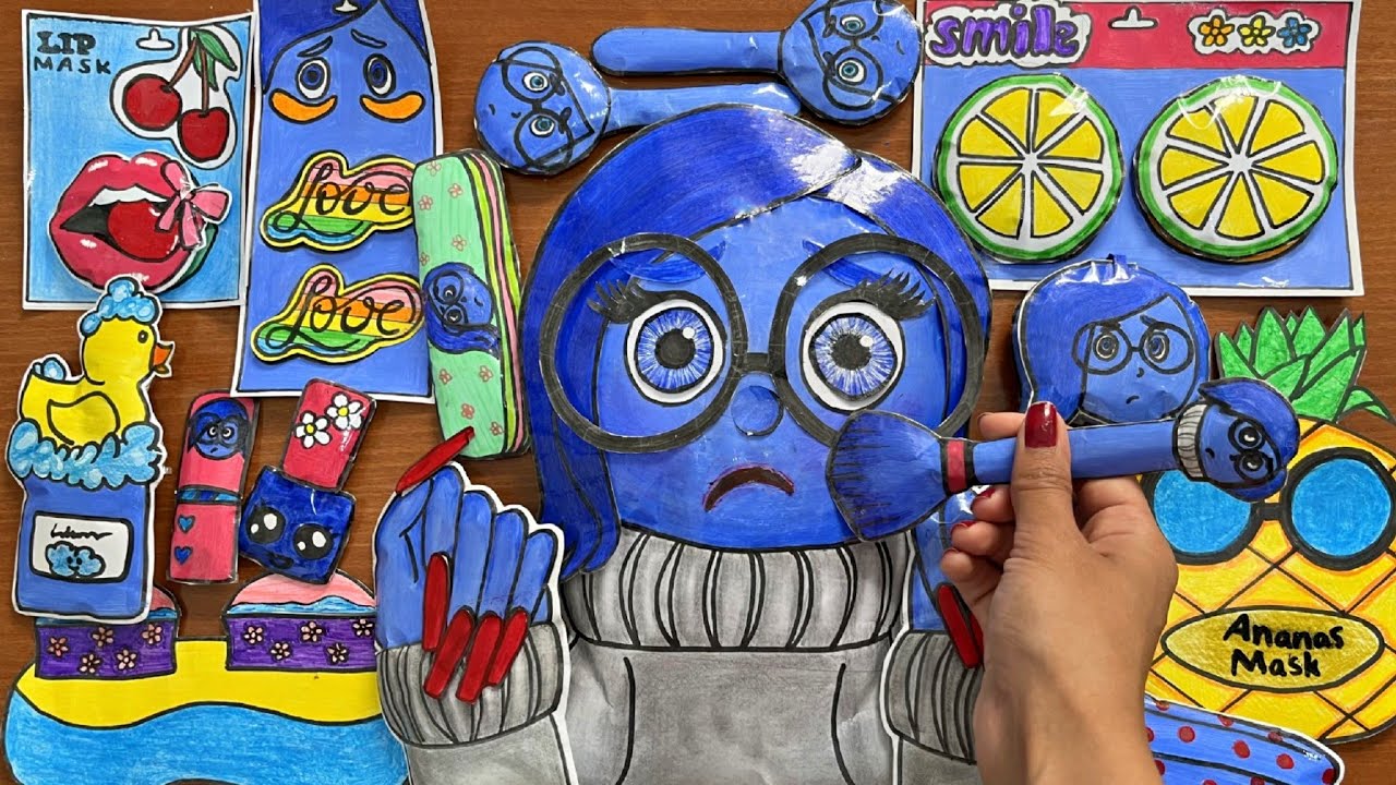 INSIDE OUT 2 : SADNESS + DIY Skincare, Makeup & Nails ![Paper DIY ...