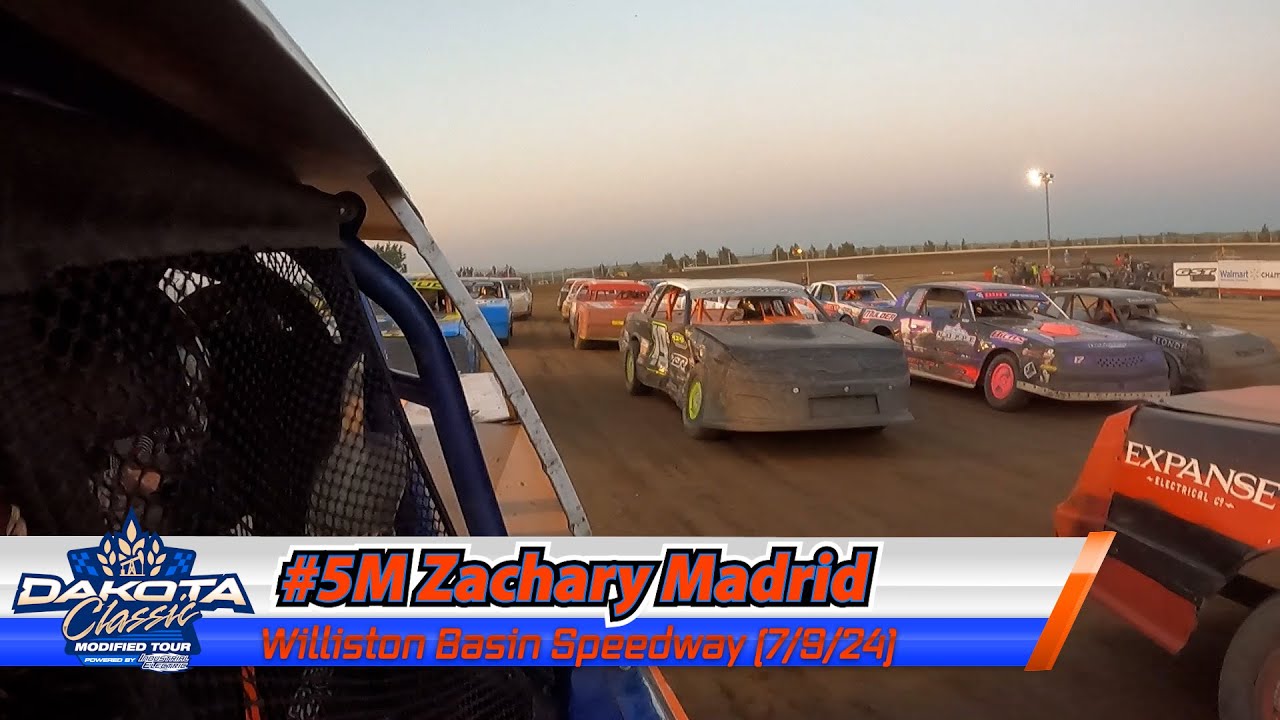 #5M Zachary Madrid IMCA Stock Car On-Board @ Williston (7/9/24) - YouTube