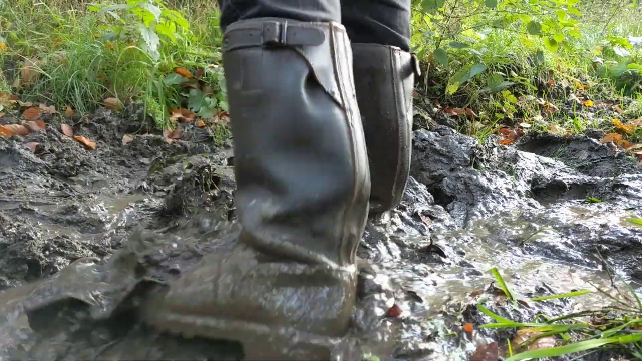 Brown Leather Boots in Muddy Puddle (Part 2) - YouTube
