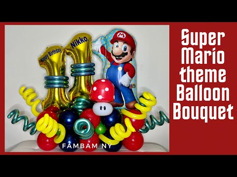 How to make Super Mario theme balloon Bouquet (DIY Balloon Tutorial ...