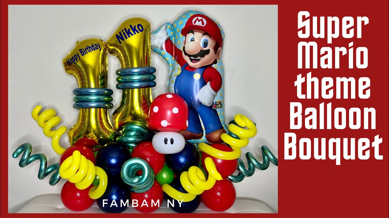 How to make Super Mario theme balloon Bouquet (Balloons for kids) - YouTube