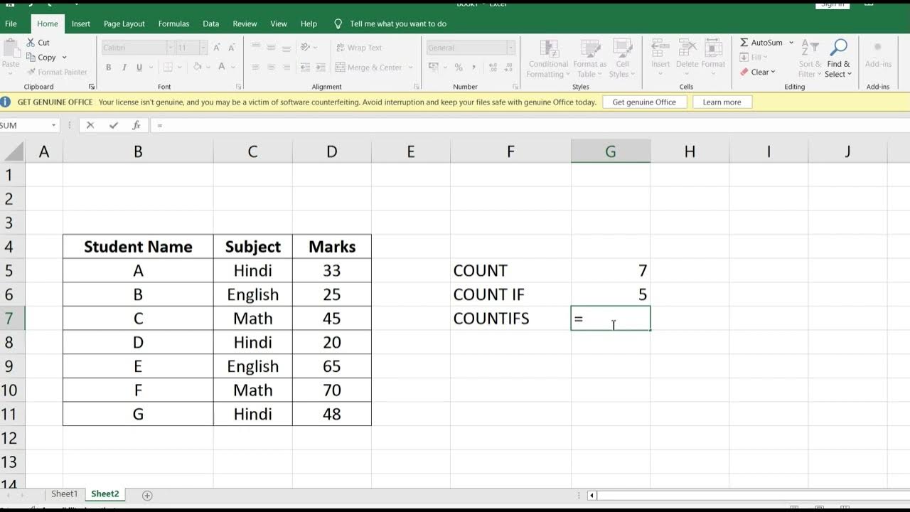 Mastering Excel: Count, Countif, and Countifs Functions Explained - YouTube