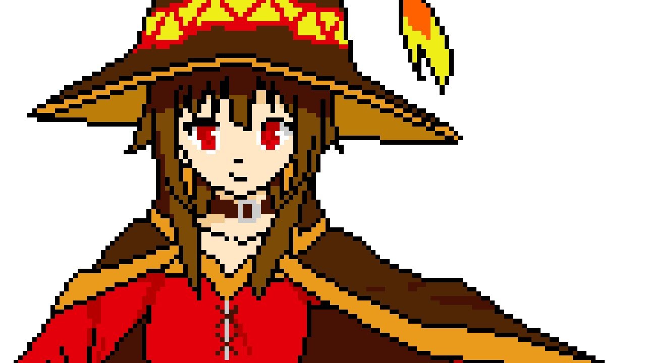 Megumin (Konosuba) Pixel Art Timelapse - YouTube