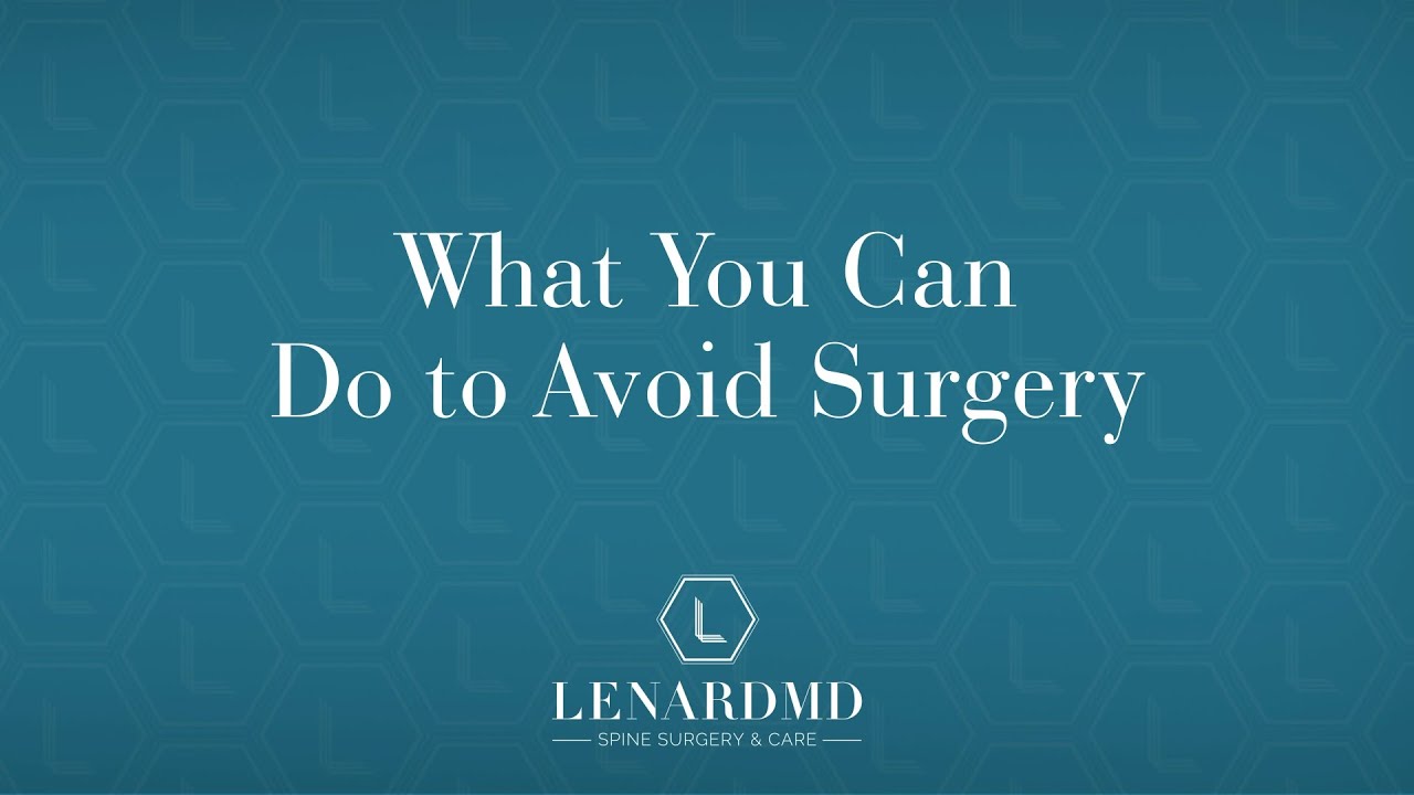 What You Can Do to Avoid Surgery - YouTube
