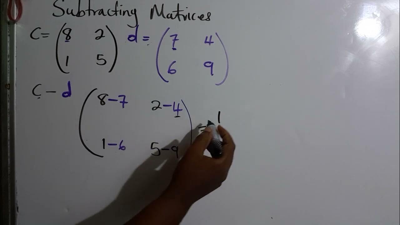 Matrices Subtraction - YouTube