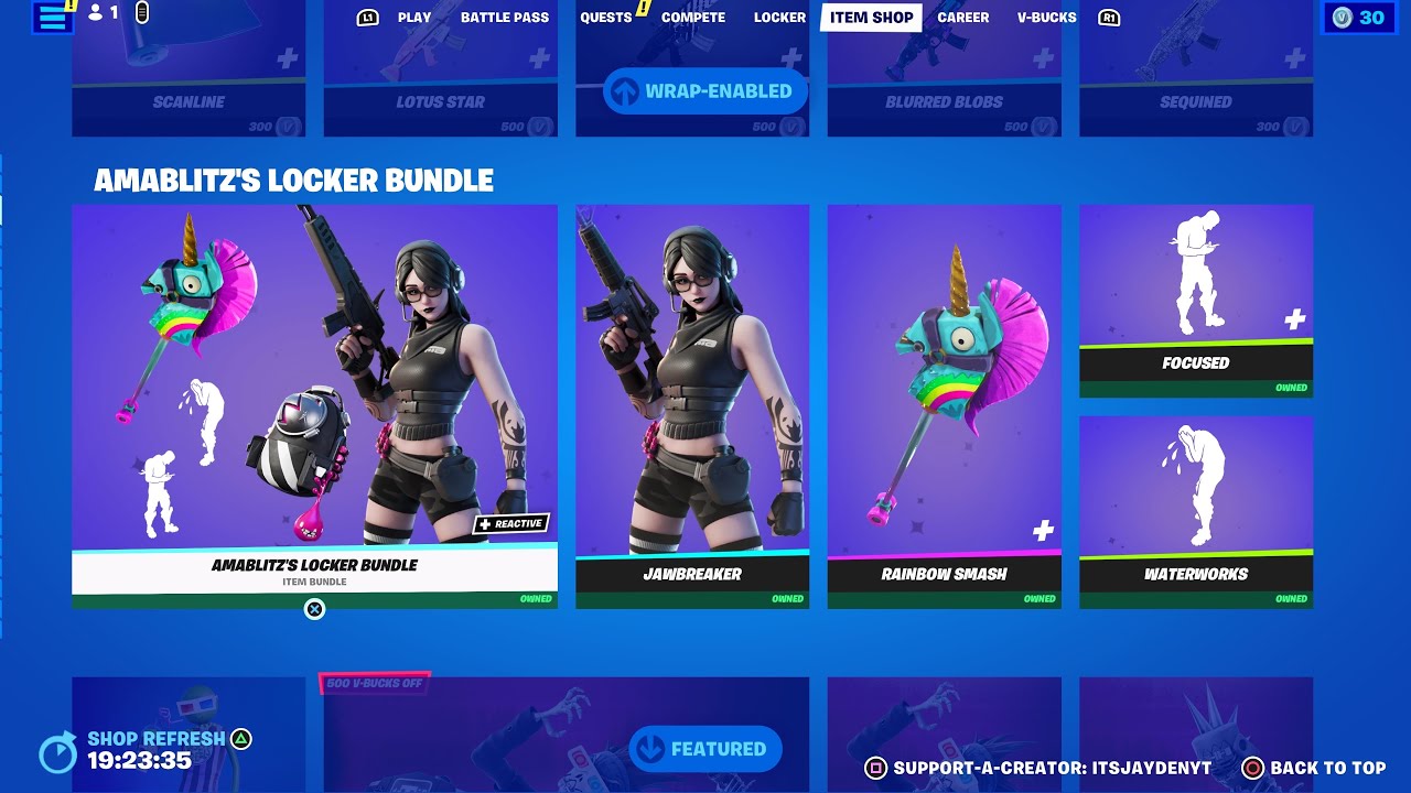 Buying Amablitz’s Locker Bundle in Fortnite - YouTube