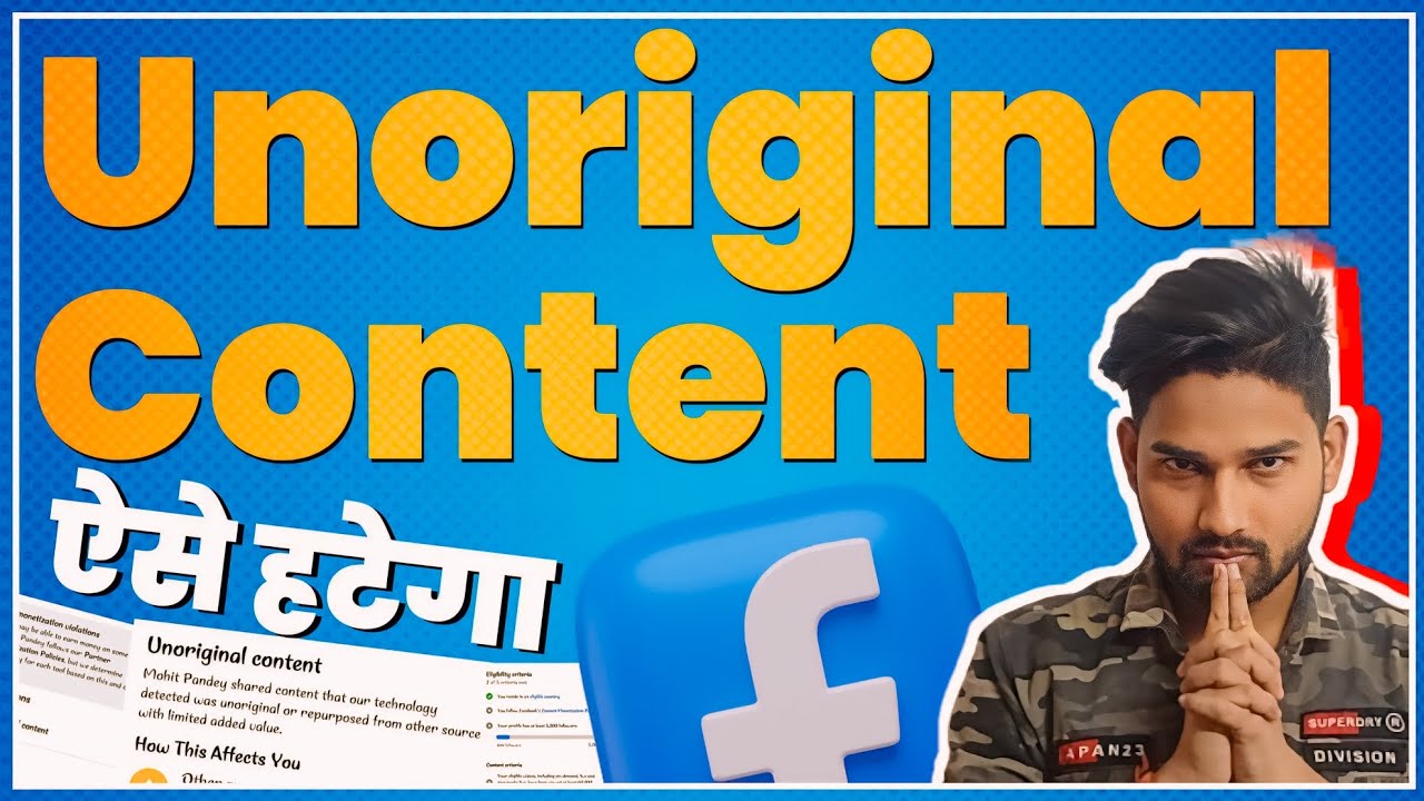Facebook se unoriginal content kaise hataye | how to remove unoriginal ...