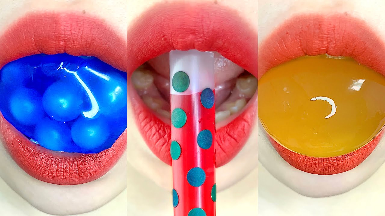 asmr SNOBALLS OREO CRUNCHY POPPING BOBA JUICE BUBBLE TEA KYOHO JELLY ...