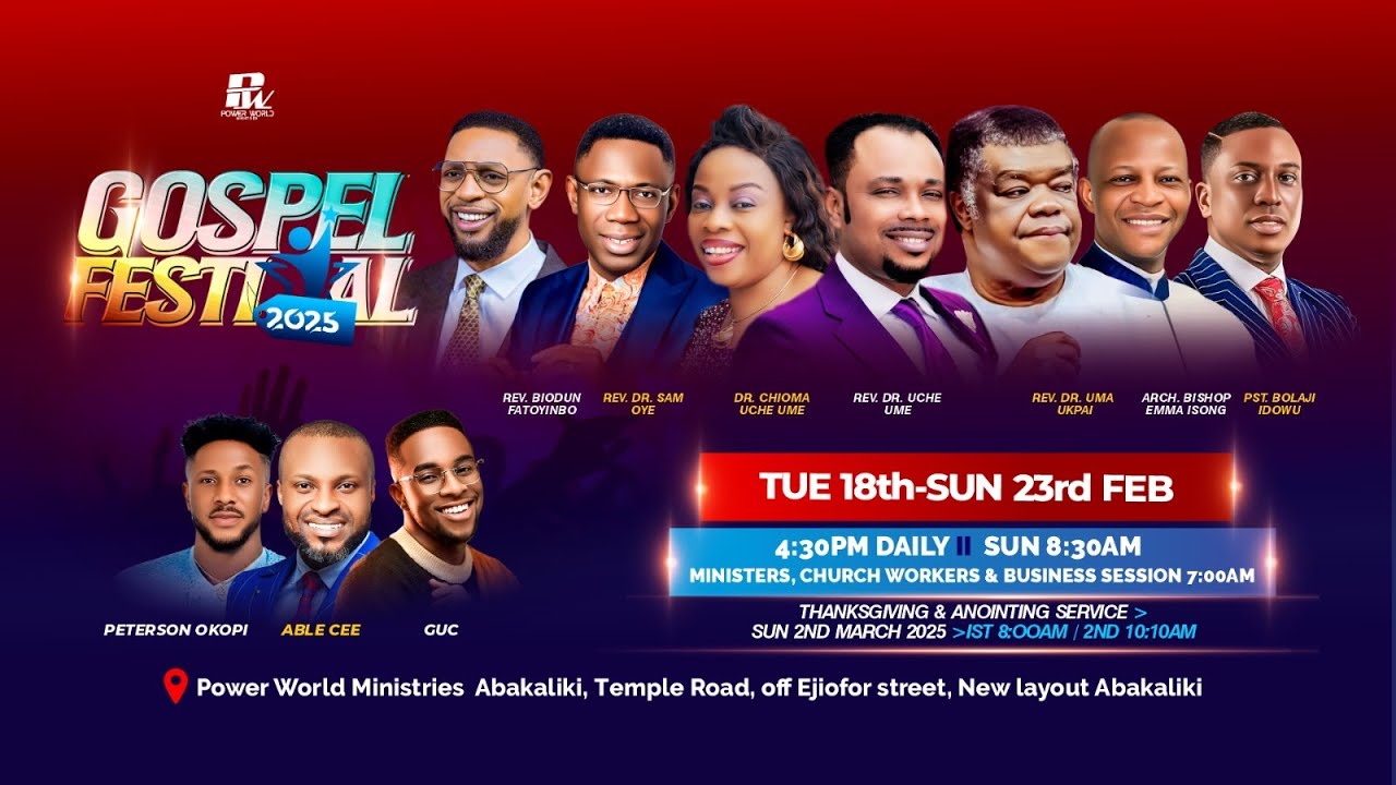 POWER WORLD MINISTRIES GOSPEL FESTIVAL || Tuesday 18th Feb . 2025 with ...