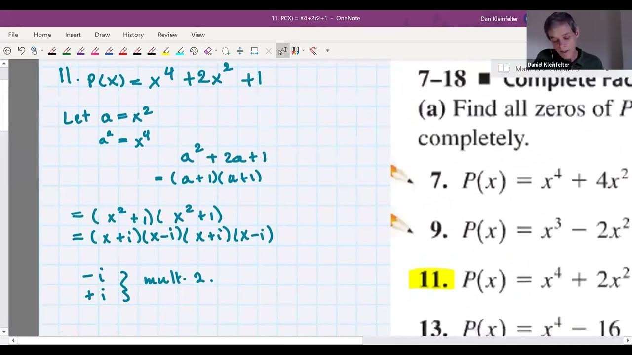 M10 3.6b Zeros of Polynomial Functions, Part 3 - YouTube
