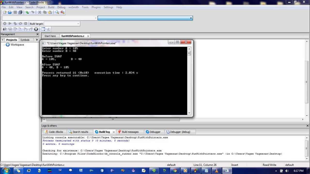 functions with pointers - C Programming Language - YouTube
