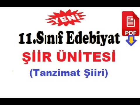 11.Sınıf Edebiyat Şiir Ünitesi Konu Anlatımı, PDF