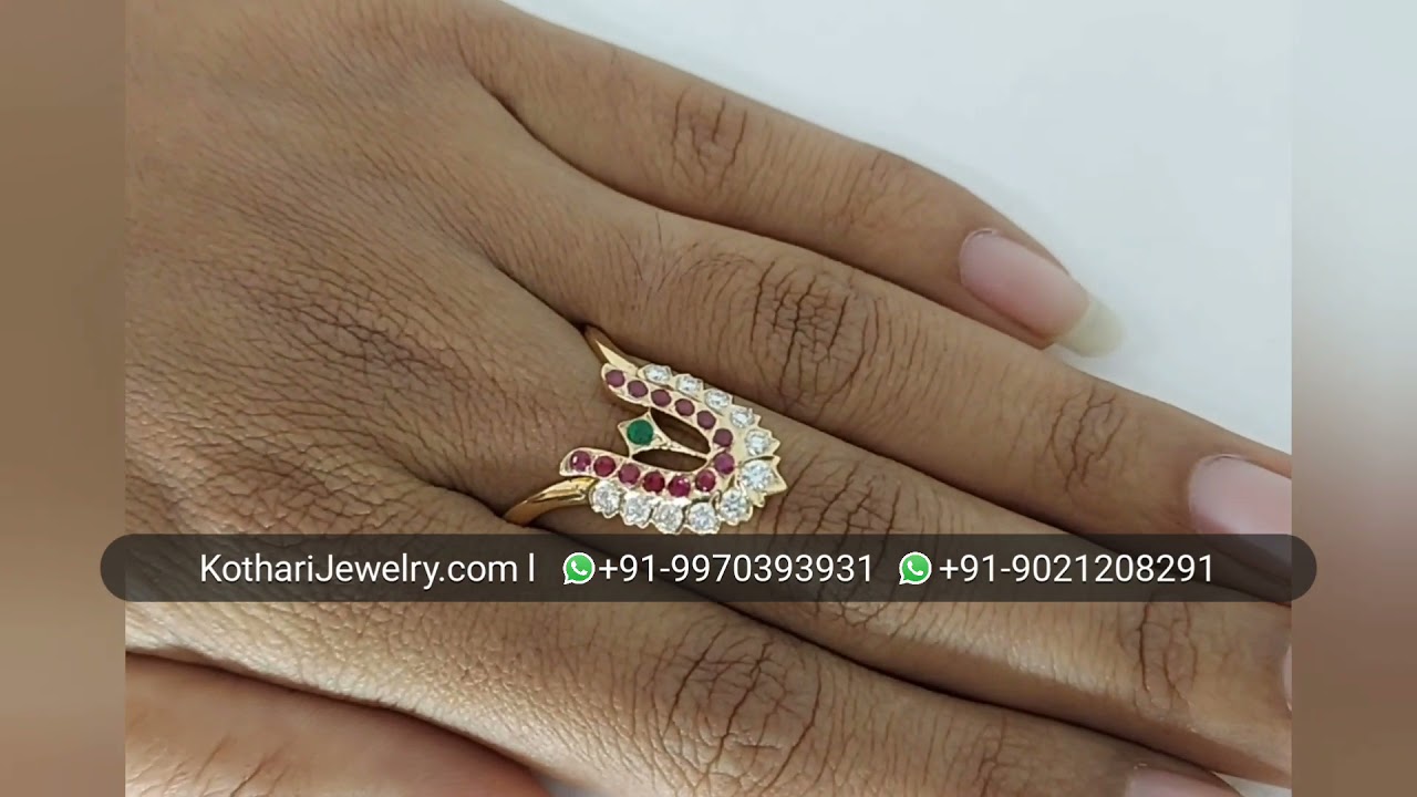 South Indian Close Setting Diamond Ruby Emerald Vanki Ring ...