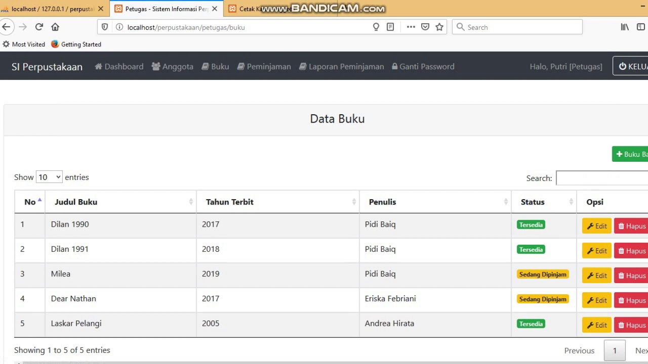 TAMPILAN WEBSITE PERPUSTAKAAN (Tugas WebPro 3) - YouTube