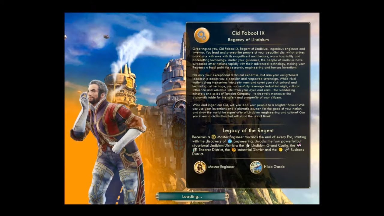 Sid Meyer's Civilization V, Cid Fabool IX of Lindblum (mod) - YouTube