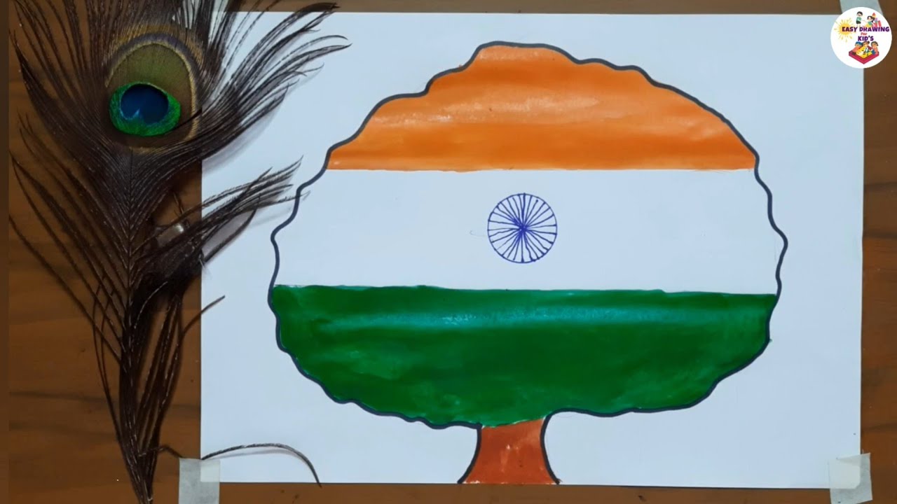How to Draw Indian flag /Independence Day Poster Easy Step By Step / 15 ...