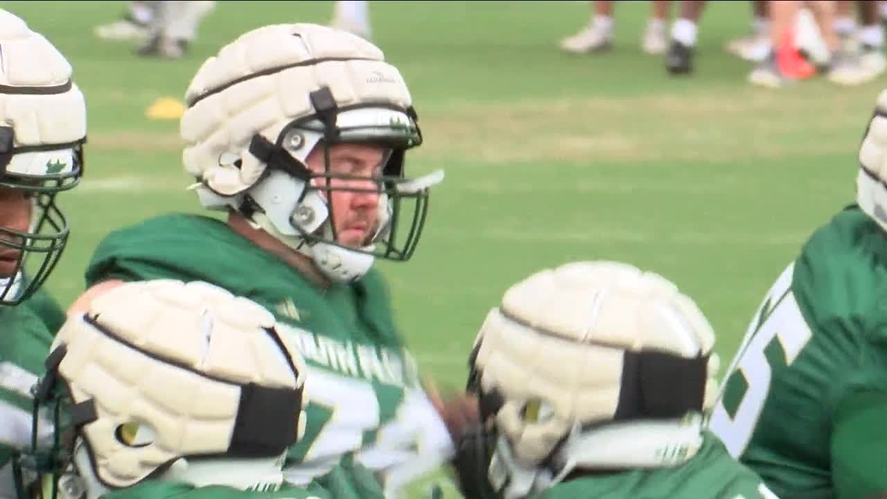 USF football team builds during spring practice - YouTube
