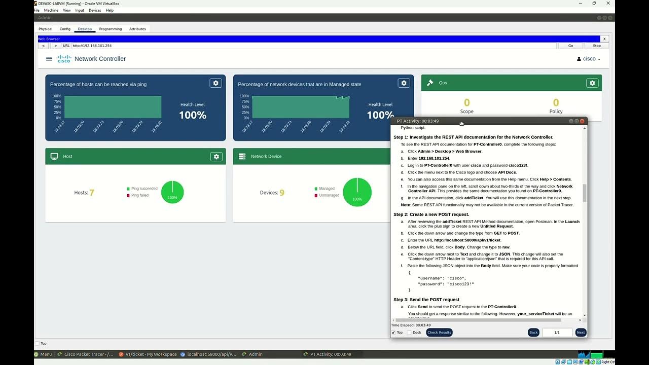 Jawaban 8.8.3 Packet Tracer – Implement REST APIs with an SDN Controller - YouTube