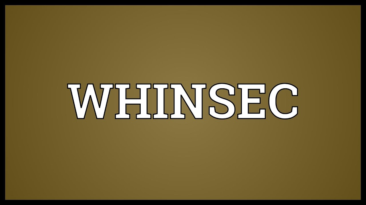 WHINSEC Meaning - YouTube