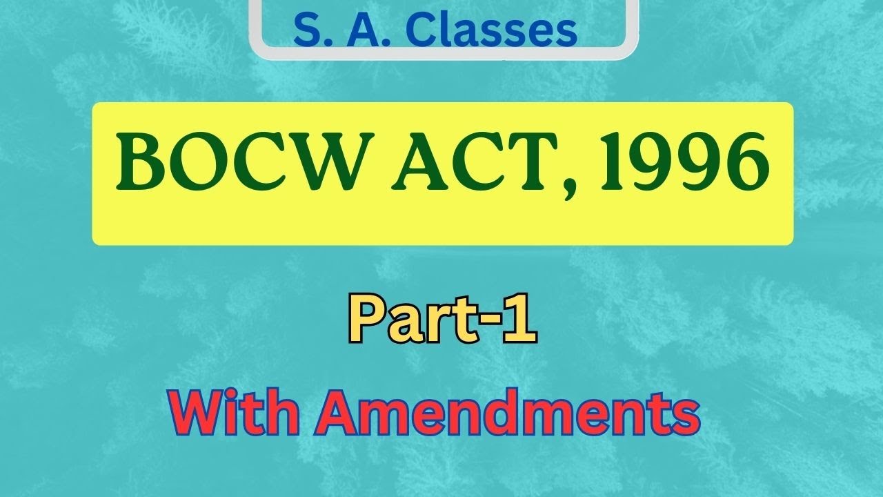 BOCW Act 1996 In Hindi | The Building And Other Construction Workers ...