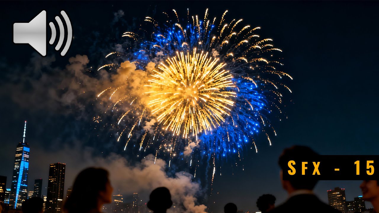 New Years Eve Fireworks Ambience Sound Effect 15 - YouTube