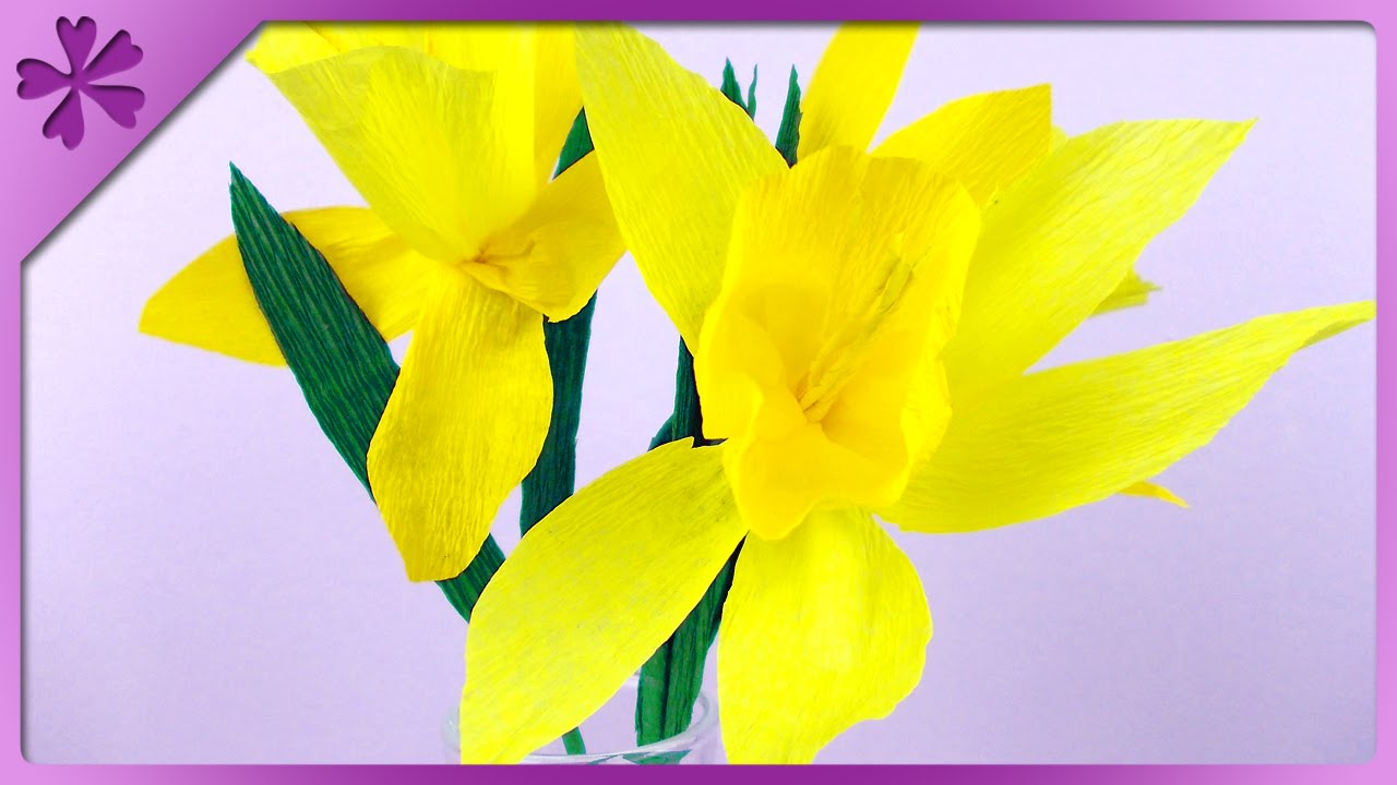 DIY Tissue paper narcissus jonquilla (ENG Subtitles) - Speed up #67 ...