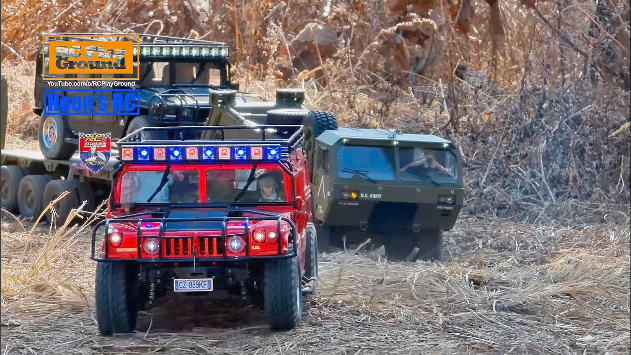 RC Car HG P415 Hummer H1 RED & BLACK with HG P806 Trailer | Traxxas ...