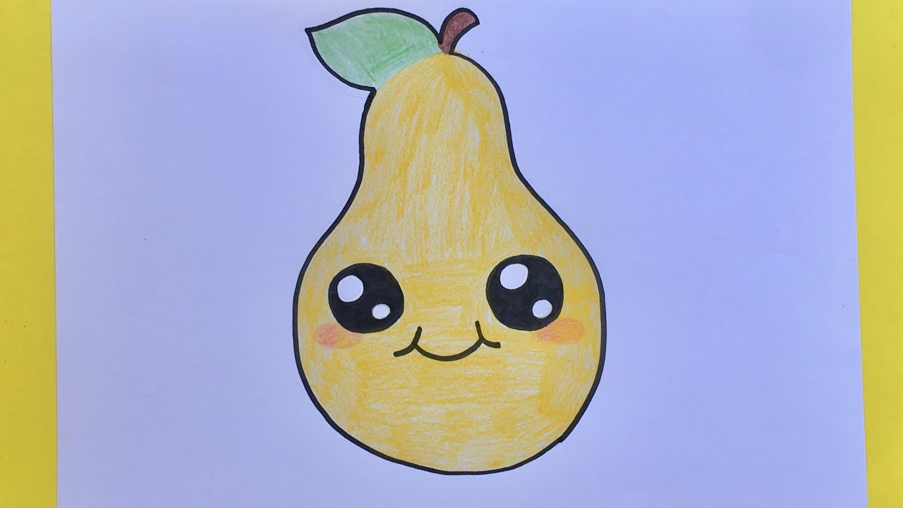 تعليم الرسم للاطفالرسم إجاصة للأطفالرسم فاكهة كيوت للأطفالhowtodraw Preschool Drawing Youtube