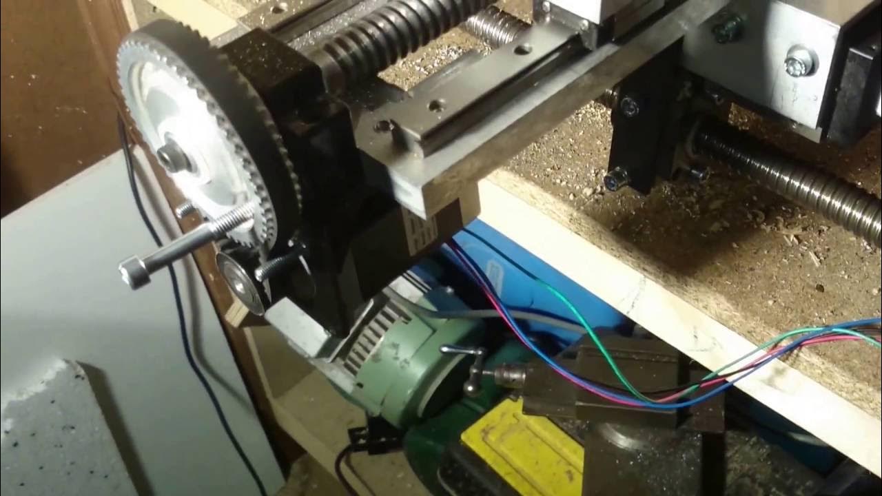 cnc lathe linuxcnc first test - YouTube