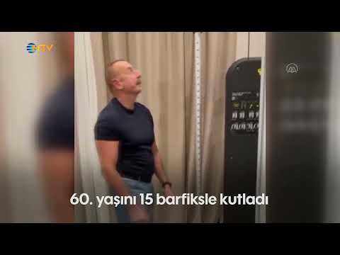 NTV | Aliyev 60. yaşını barfiks çekerek kutladı