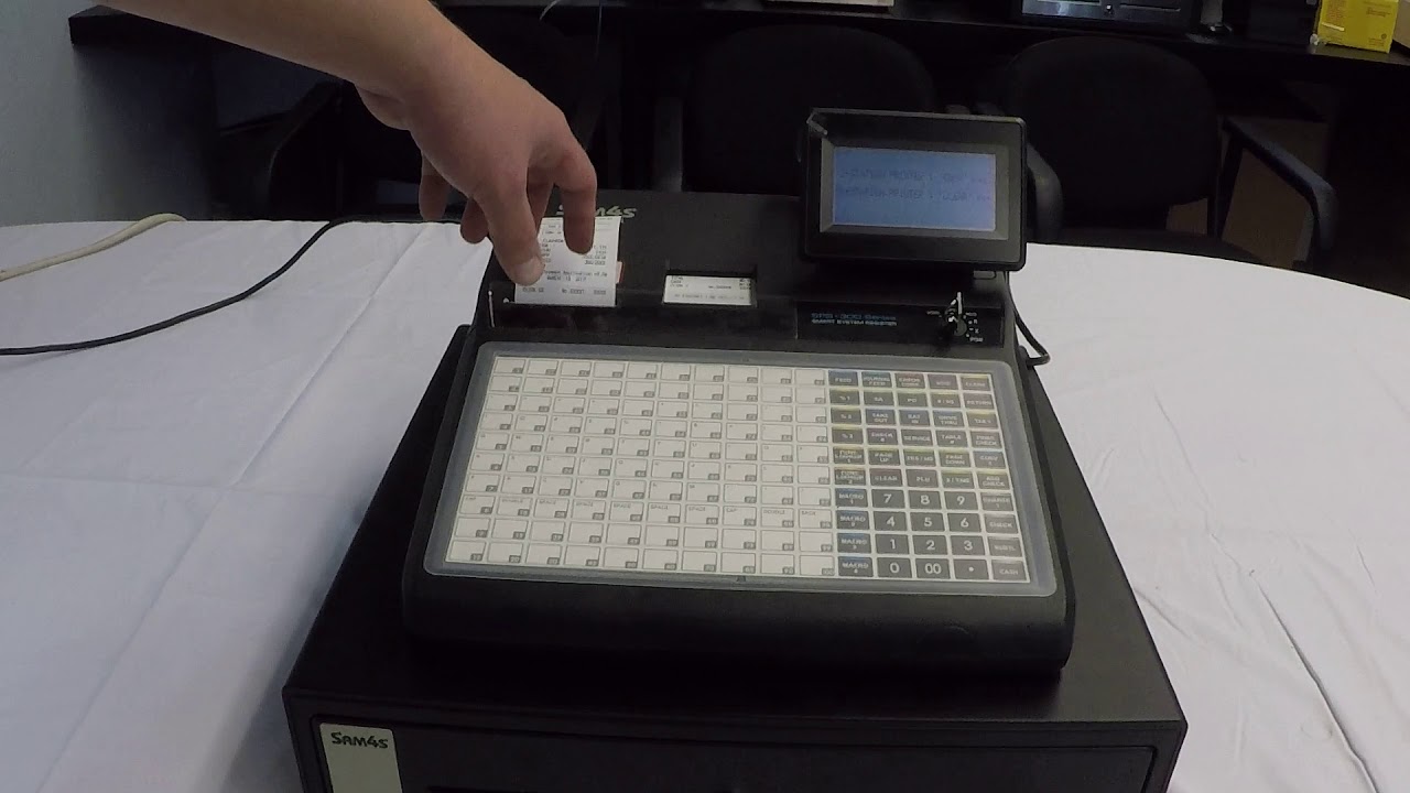 Performing a RAM all clear on the SPS-300 series cash register - YouTube