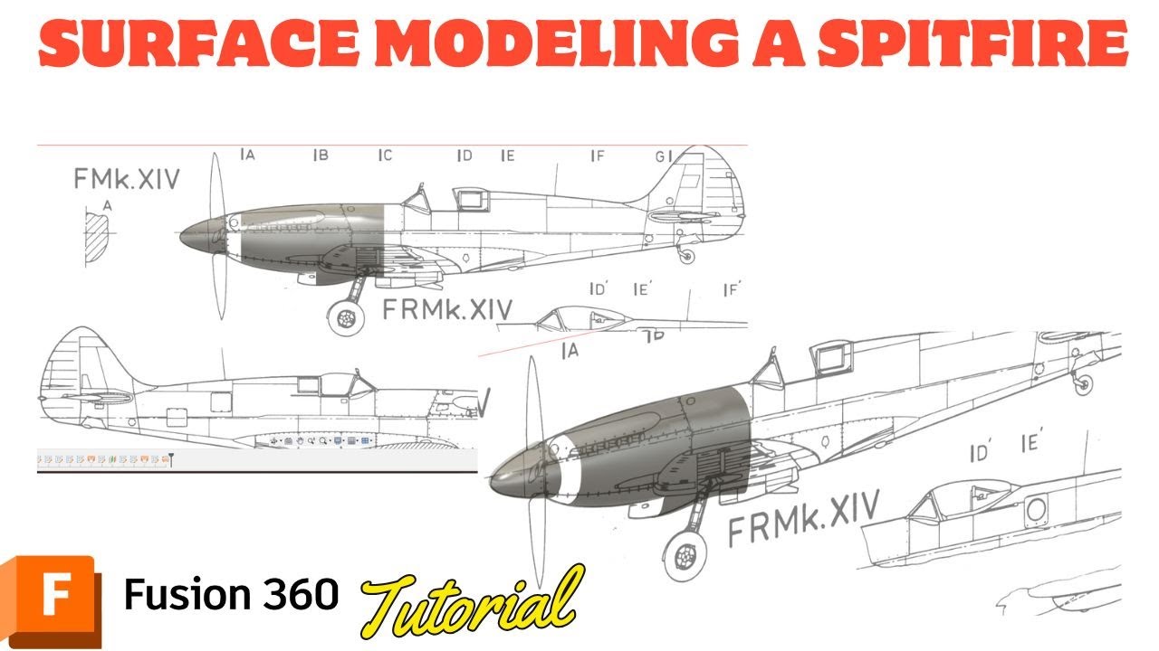Surface modeling a Spitfire in Fusion 360/CAD Tutorial - YouTube