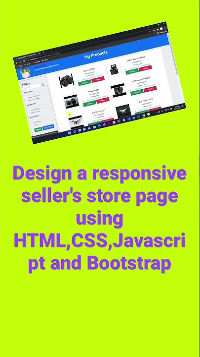 Design a responsive seller's store page using HTML,CSS,Javascript and Bootstrap. #shorts - YouTube