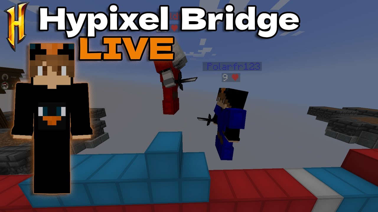 Minecraft Hypixel Bridge LIVE! | New Player!!! | Hand Cam!!! - YouTube