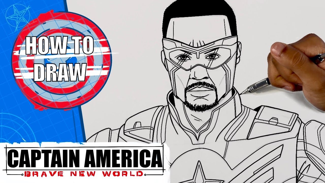 How To Draw Captain America From "Captain America: Brave New World ...