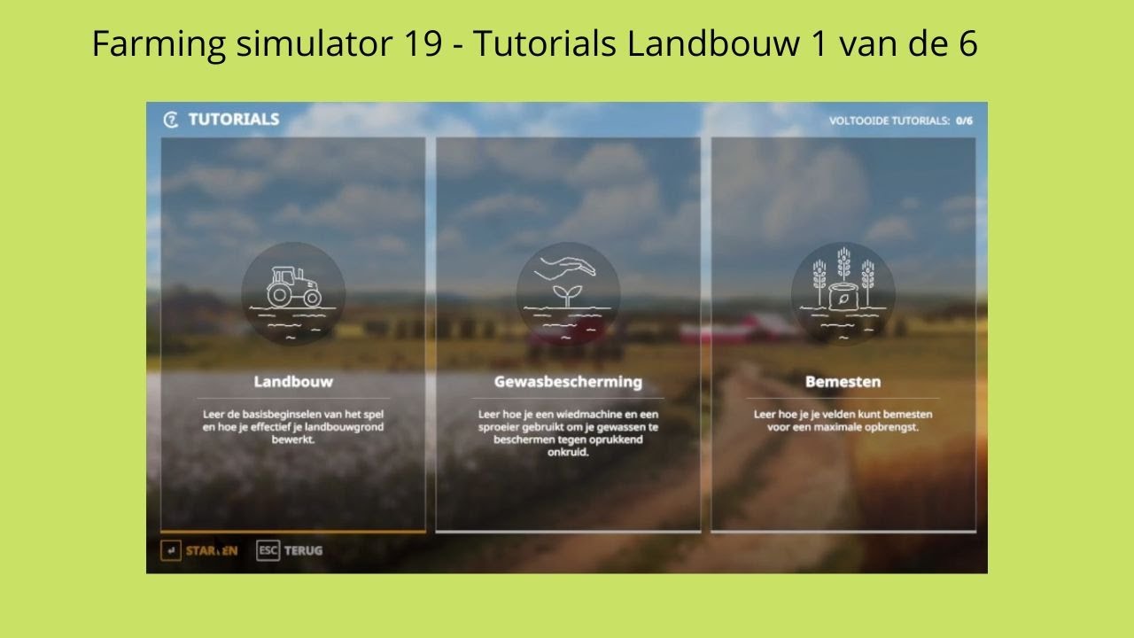 Farming simulator 19 Tutorial Landbouw 1 van de 6 - YouTube