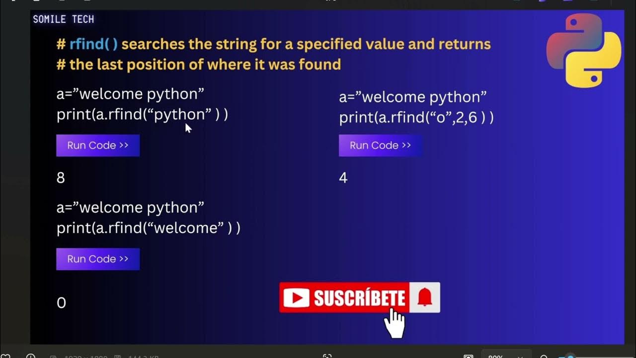 replace() & rindex() in Python - YouTube