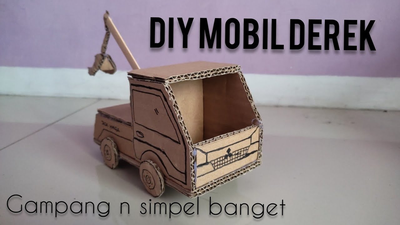 DIY MOBIL DEREK | Cara membuat mobil derek dari kardus | Tutorial - YouTube