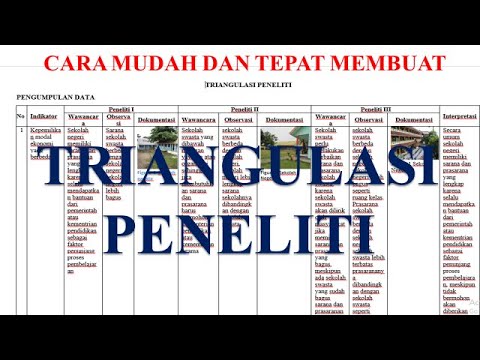 CARA MUDAH DAN TEPAT MEMBUAT TRIANGULASI PENELITI - YouTube