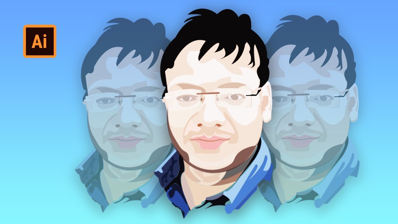 Adobe Illustrator CC 2020 Vector Face Portrait using PEN Tool | Speed ...