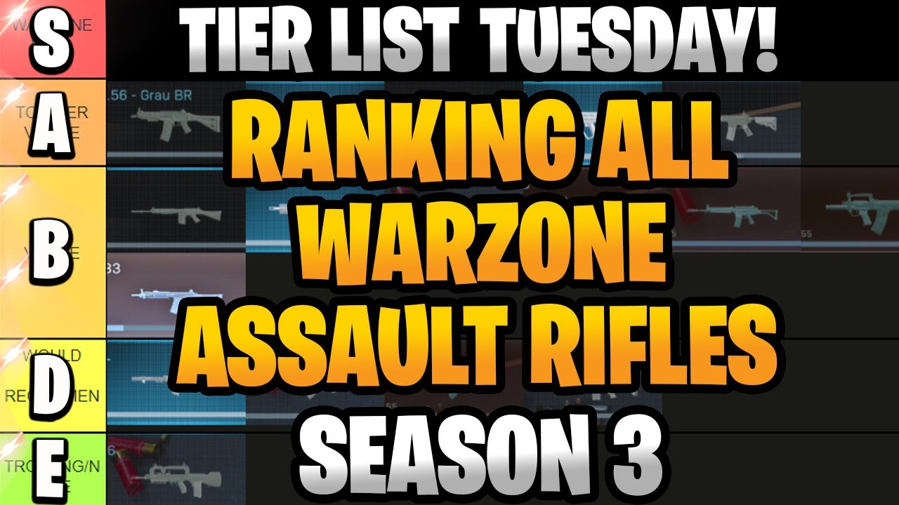 Ranking ALL Assault Rifles in Season 3 of Warzone! *Tier List Tuesday ...