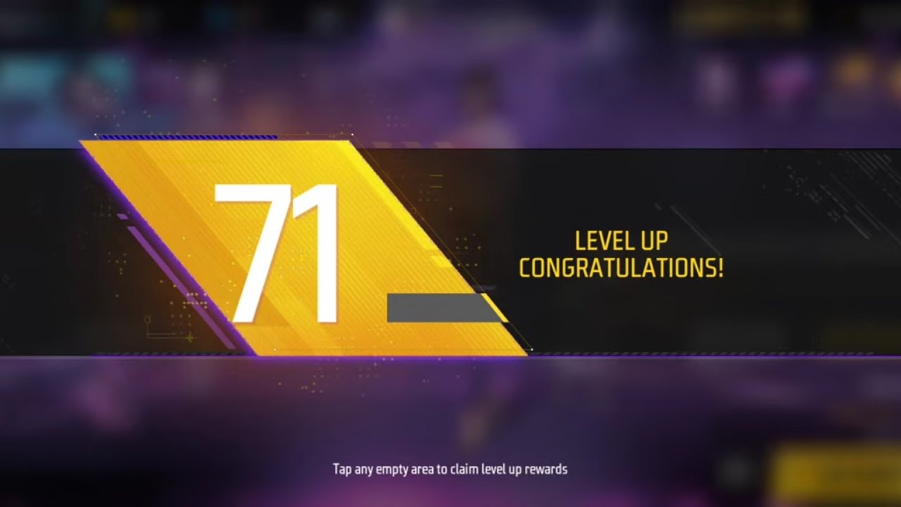 71 level in free fire lv up reward - YouTube