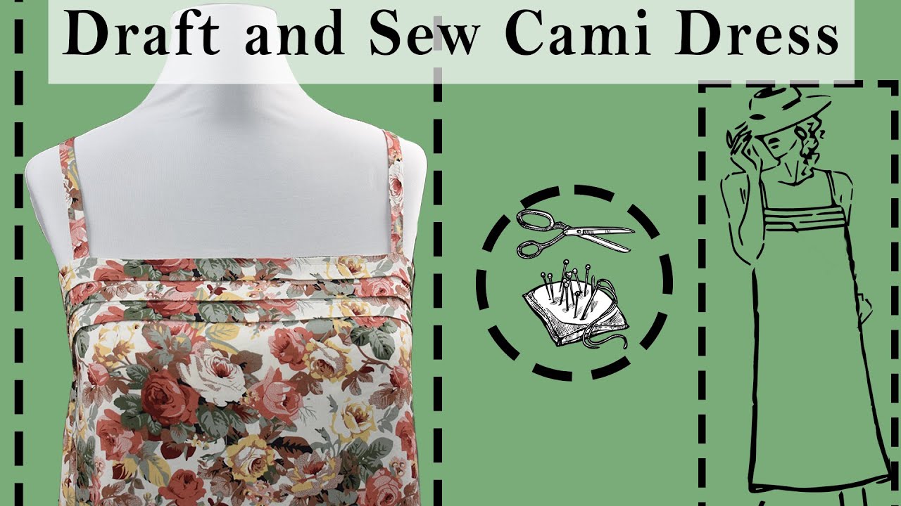 DIY- Draft And Sewing Cami Dress With Pleats| Sewing Tutorial - YouTube