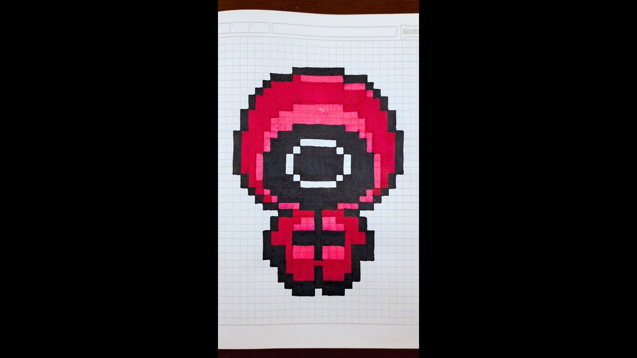 Como dibujar al guardia del juego del calamar PIXEL ART // HOW TO DRAW ...