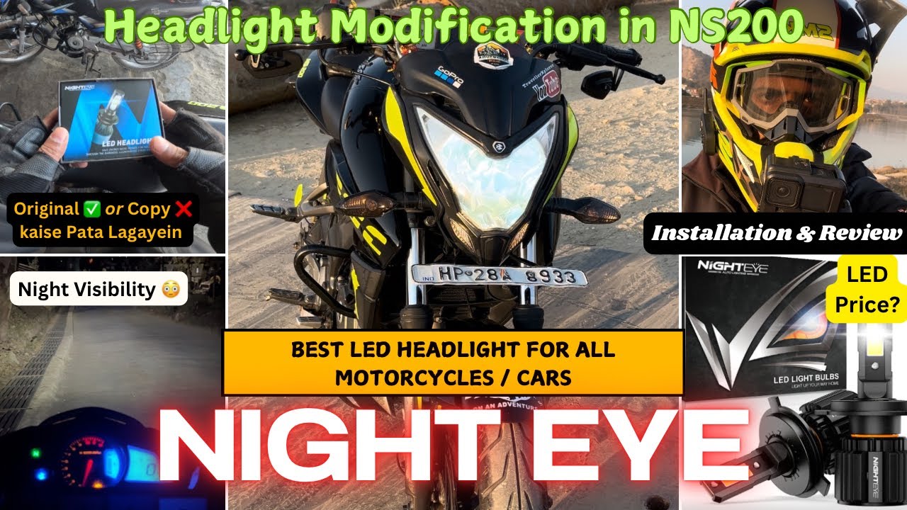 NIGHT EYE LED Headlight H4⚠️ Best LED Light for Bike Headlight #ns200 # ...